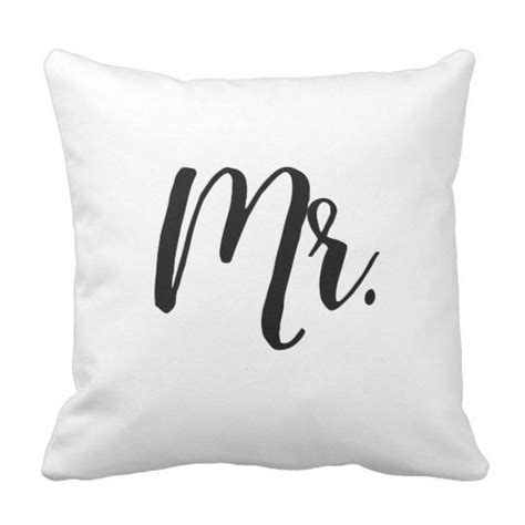 Mr Script Bedroom Wedding Pillow Zazzle Wedding Pillows Black And