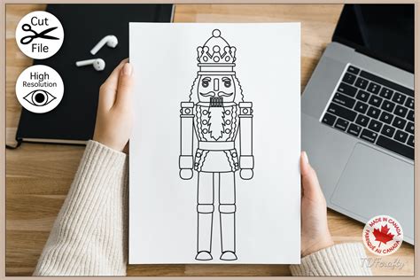 Nutcracker Outline Vector Design Svg Png Pdf Dxf Eps For Etsy