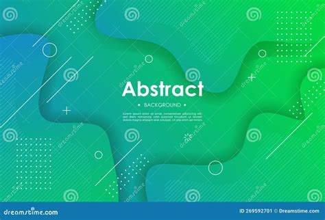 Minimal Green Abstract Geometric Fluid Dynamic Shape Composition Wavy Background Stock Vector