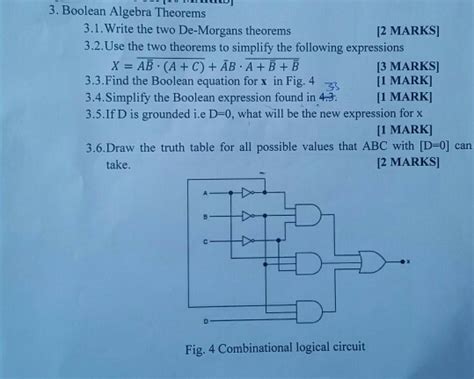 Solved ILI LILIA 3 Boolean Algebra Theorems 3 1 Write The Chegg