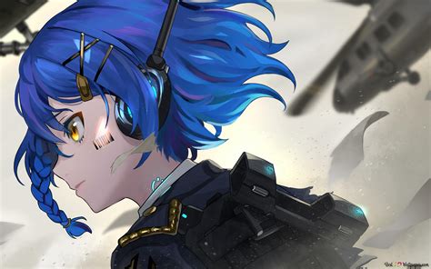 Blue Hair Android Girl 8k Wallpaper Download