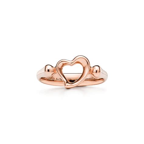 Elsa Peretti® Open Heart Ring In 18k Rose Gold Mini Tiffany And Co