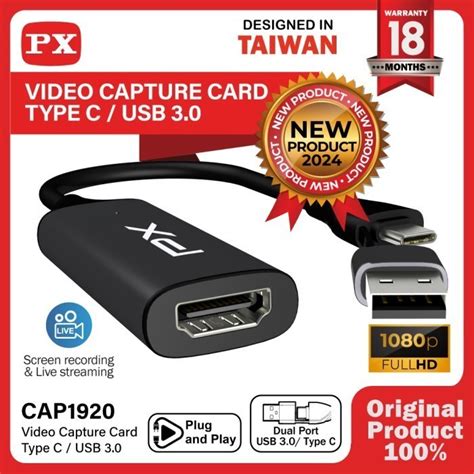 Jual Capture Card HDMI Video Capture USB 3 0 USB Type C Audio PX CAP1920 Shopee Indonesia