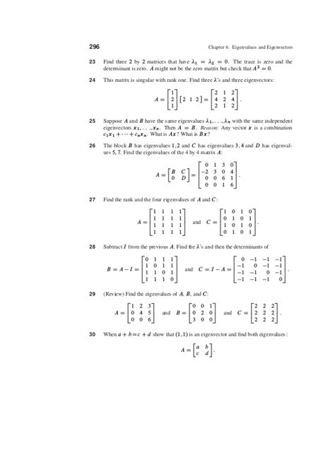 Solved Chapter Eigenvalues And Eigenvectors Find Chegg
