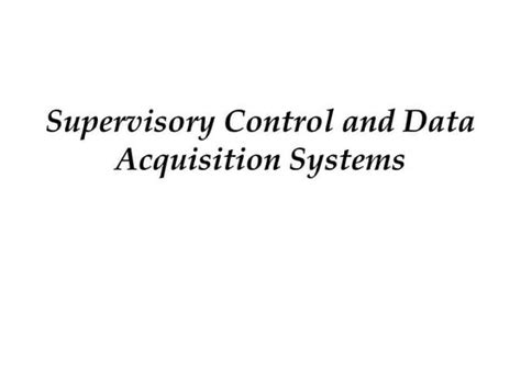 Introduction To Scada Ppt