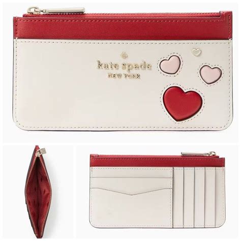 全新KS正品 Kate Spade 立體愛 真皮多卡片零錢包 名牌精品 精品包與皮夾在旋轉拍賣