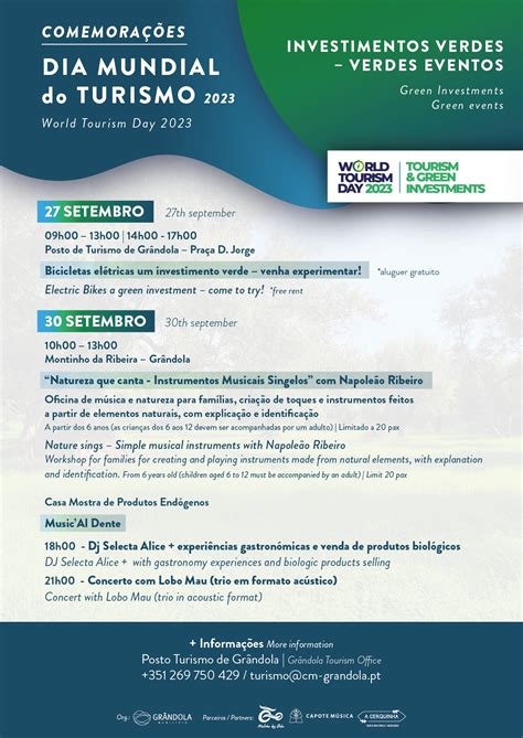Turismo Celebrações Do Dia Mundial Do Turismo 27 E 30 De Setembro