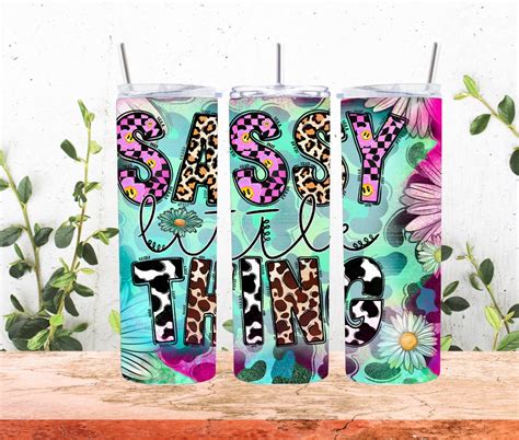 Sassy Little Thing Skinny Tumbler Cute Leopard Print Tumbler For