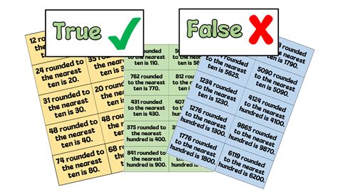 rounding to nearest 10 100 true false teaching resources