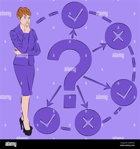 A Woman Thinks About Problems And Questions During The Decision Making