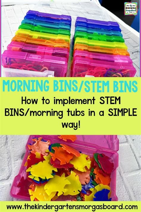 Morning Bins And Stem Bins In The Classroom The Kindergarten Smorgasboard