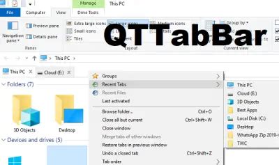 QTTabBar Customize Explorer With Tabs And Navigation Features
