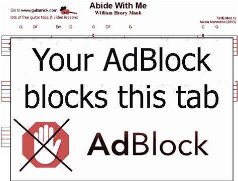 ABIDE WITH ME Fingerstyle Guitar Tab GuitarNick