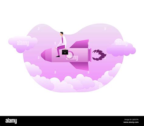 Start Up New Business Project Spaceship Launch Launch Space Rocket Stock Vector Image And Art