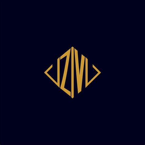 ZV Initial Monogram Square Logo Design Ideas 22556179 Vector Art At