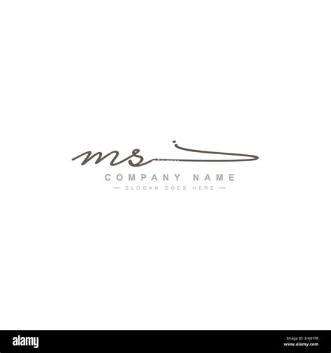 Initial Letter Ms Logo Handwritten Signature Logo Minimal Vector