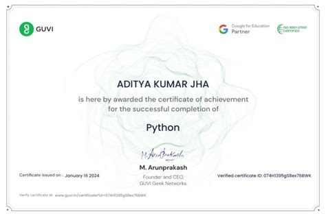 Aditya Kumar jha on LinkedIn: Just earned my python certificate! 🚀 ...