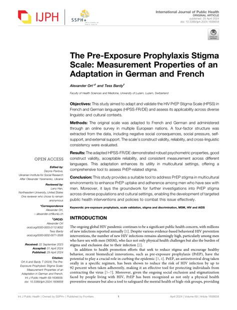 Pdf The Pre Exposure Prophylaxis Stigma Scale Measurement Properties Of An Adaptation In