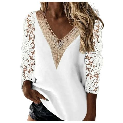 Iroinnid Savings Womens Plus Size Tops Summer Elegant Style 94 Sleeve