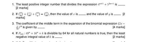 solved 1 the least positive integer number that divides the