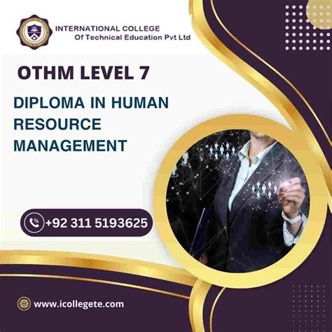 OTHM Level Diploma In Human Resource Management International College Of Technical Education