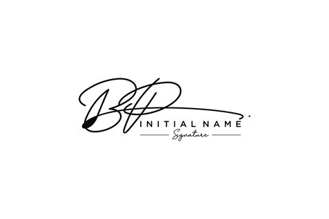 Initial Bp Signature Logo Template Vector Hand Drawn Calligraphy