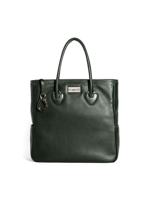 Essex Tote In Dark Green Leather Darby Scott