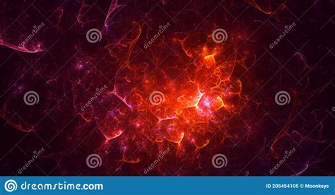 3d Rendering Abstract Multicolor Fractal Light Background Stock
