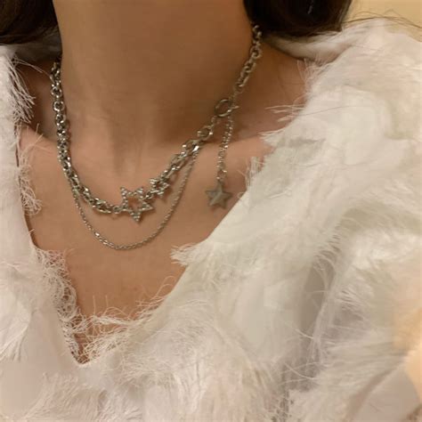 Double Layer Five Pointed Star Necklace Kuromi Box