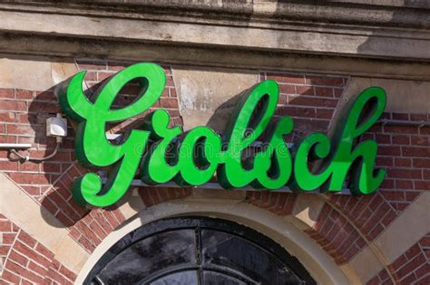 Grolsch Beer Logo On A Traditional Brick Wall In Utrecht Editorial
