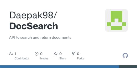 Github Daepak98docsearch Api To Search And Return Documents