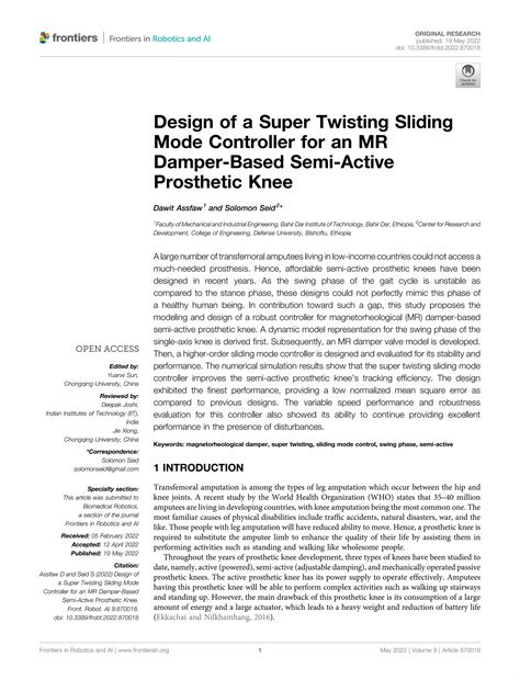 Design Of A Super Twisting Sliding Mode Controller For An Mr Damper