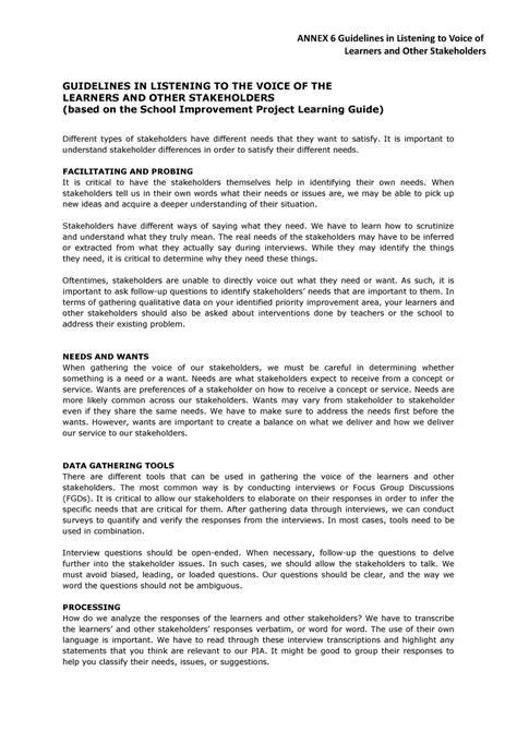 Sip Annex 6 Guidelines For Vols Annex 6 Guidelines In Listening To