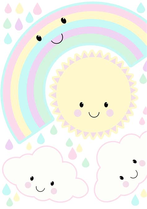 Download Cute Kawaii Style Rainbow Wallpaper Wallpaper
