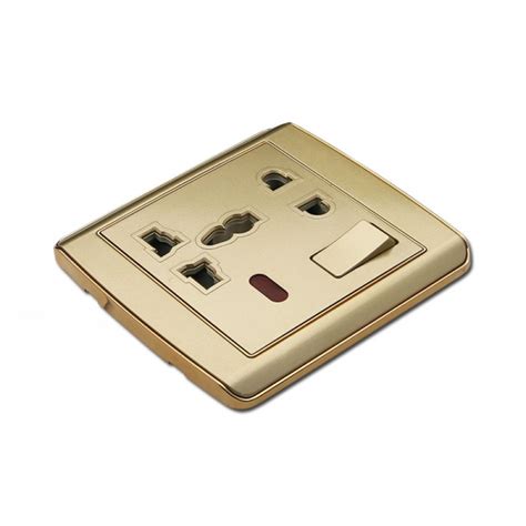 Pin Multi Switch Socket With Light Pc Material Golden Socket Cixi Niulai Electrical Appliance