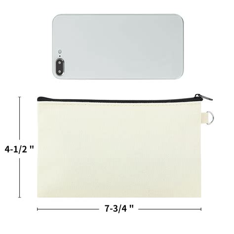 Canvas Zipper Cosmetic Flat Bag 7 75 X 4 5 Cotton Creations