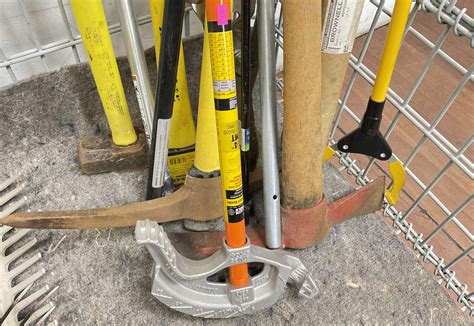 Lot 14pc Assorted Tools Pick Axe Pipe Bender