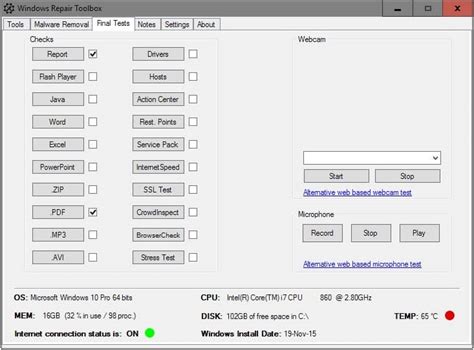 Windows Repair Toolbox Review Ghacks Tech News