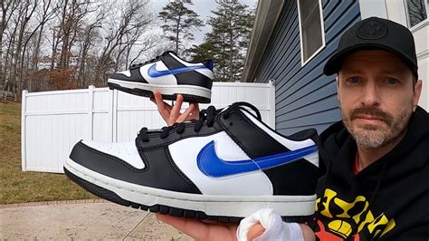Nike Dunk Low Black White Hyper Royal Tpu Swoosh A Panda With A
