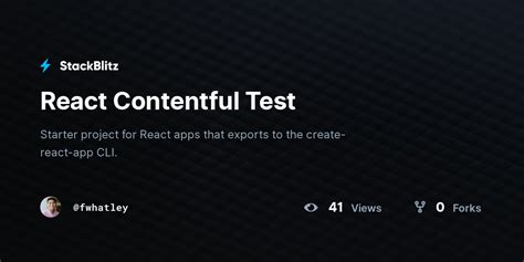 React Contentful Test Stackblitz