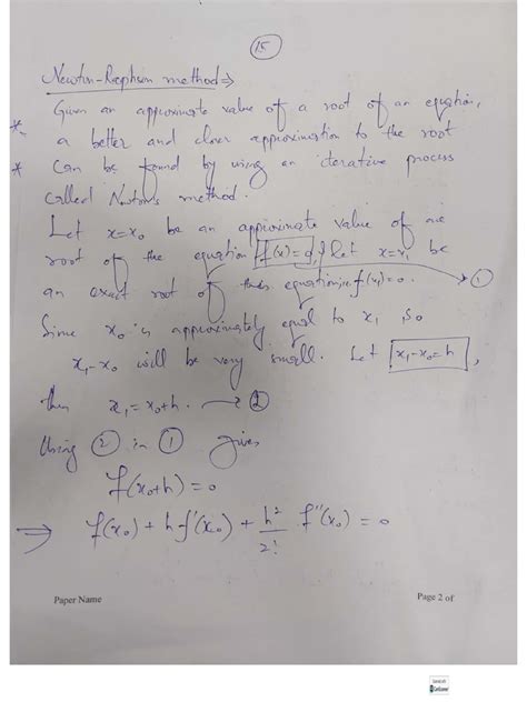 Ch 2 Newtons Raphson Method Pdf