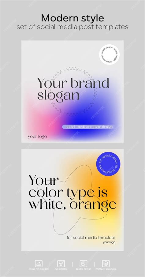 Plantilla De Redes Sociales Editable De Estilo Moderno Vector Premium
