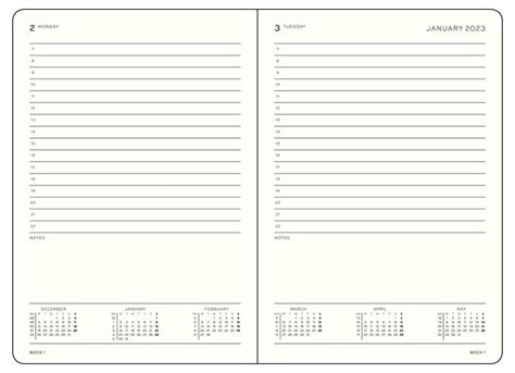 Kalender Leuchtturm1917 A5 Daily Planner Black 2023