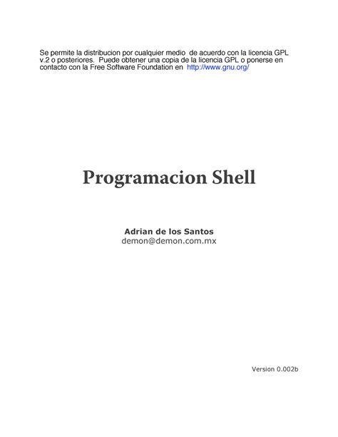 Guia Para La Programacion En Bash De Shell Sistemas Operativos Urjc