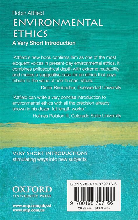 Environmental Ethics A Very Short Introduction Veldshopnl