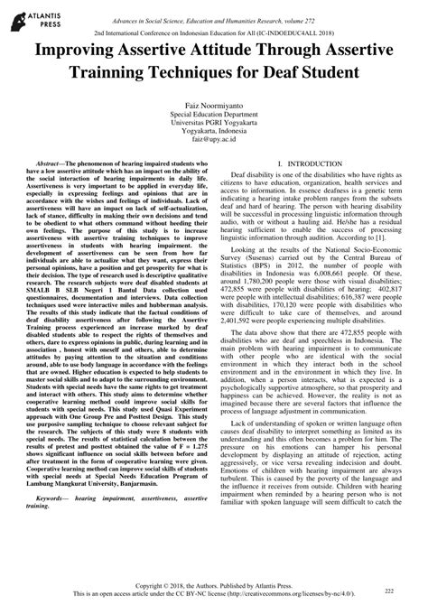 Pdf Improving Assertive Attitude Through Assertive Trainning