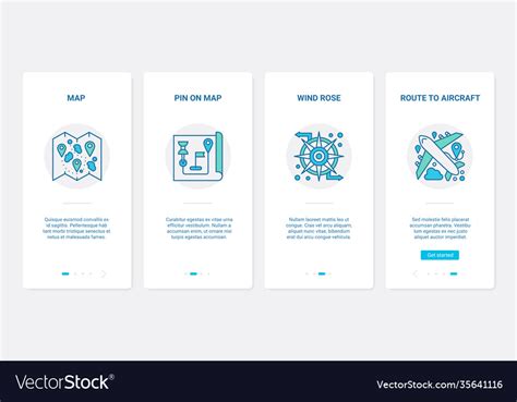 Gps Navigation Line Service Ux Ui Onboarding Vector Image