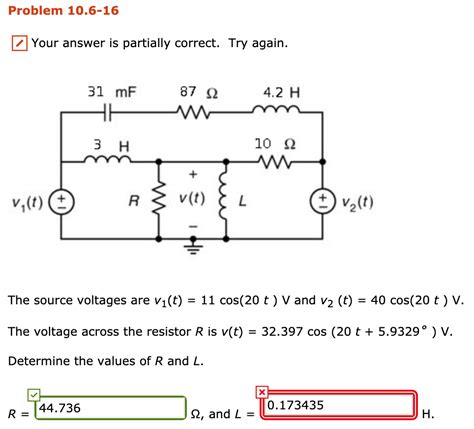 Solved Problem 10 6 16 Your Answer Is Partially Correct Try