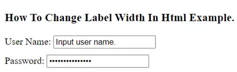 How To Change Html Tag Label Stytle Width Using Css