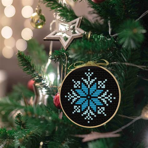 Cross Stitch Christmas Snowflake Ornament Pattern Pdf Set Of Etsy